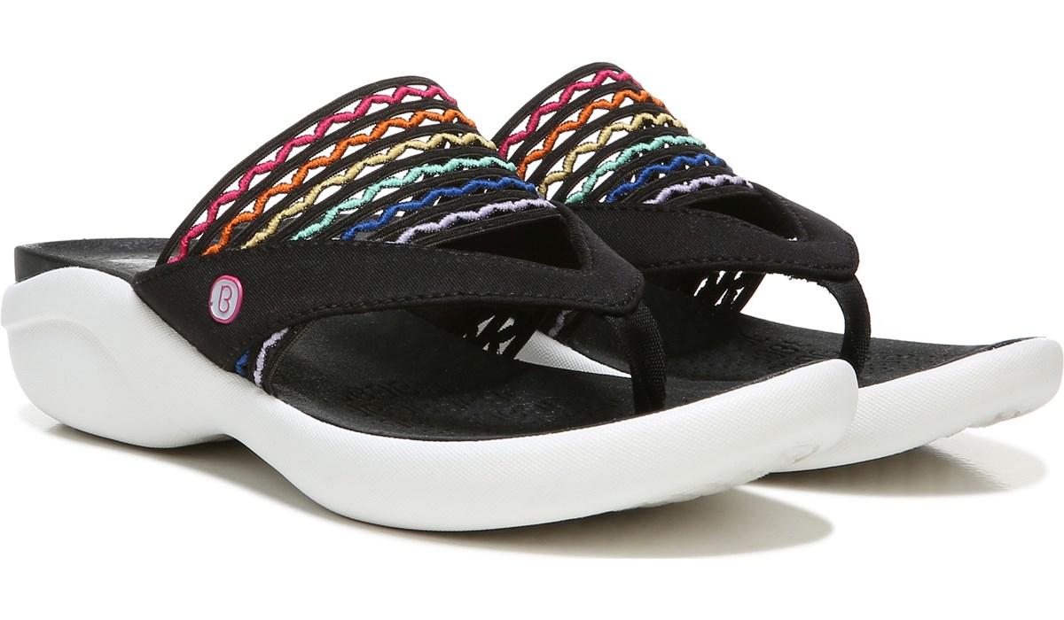 Washable Cabana Flip Flop Sandal in Black/Multi Ripple Gore | Bzees